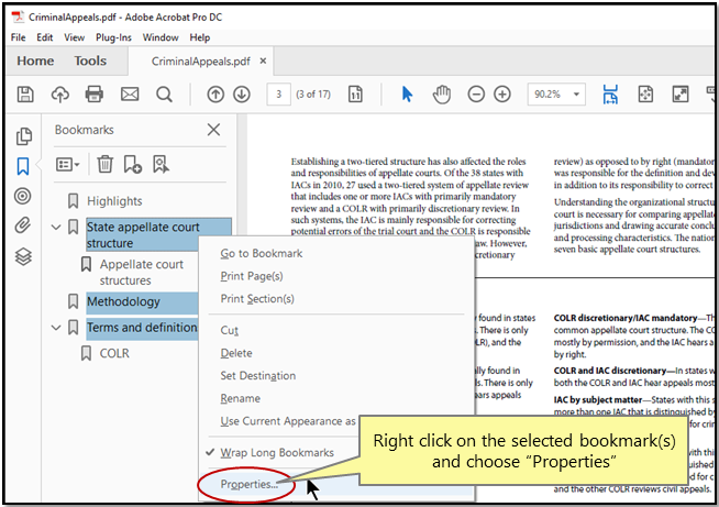 Bookmarks In PDFs