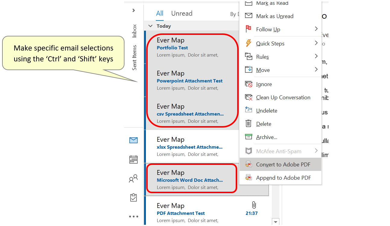 Exporting Outlook Emails As A PDF Portfolio File