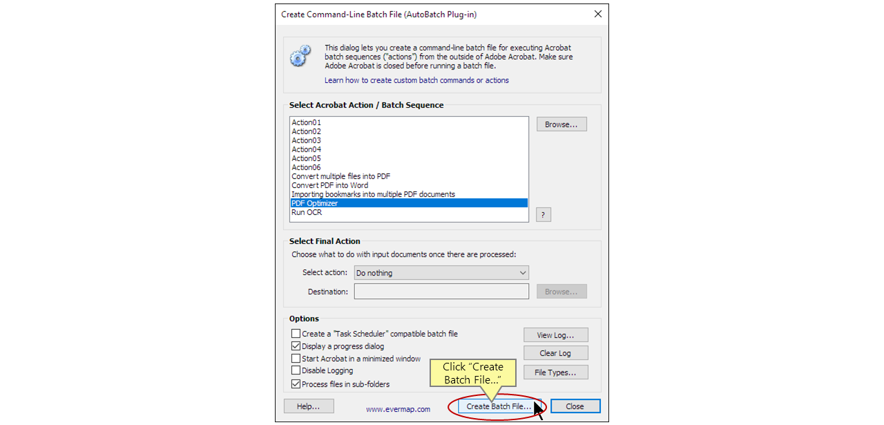 Batch-Optimizing of PDF Files