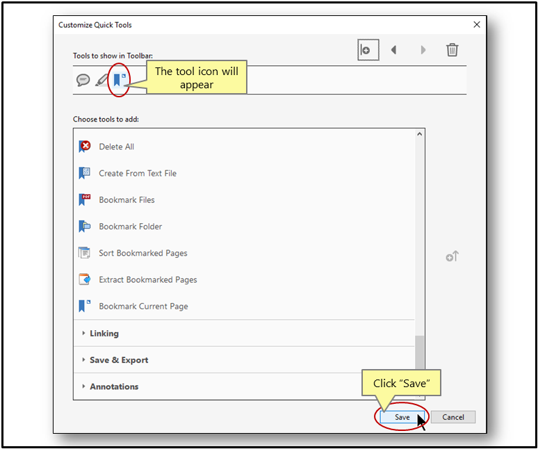 Using Quick Access Tools