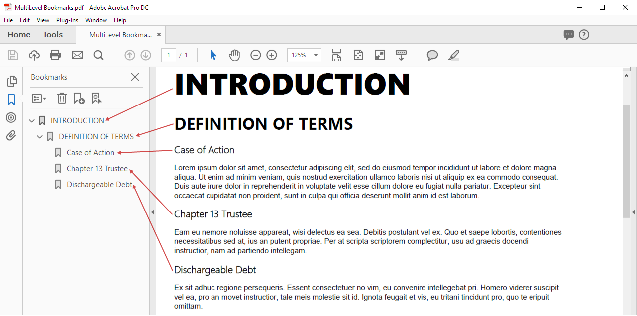 Bookmarking by Text Style