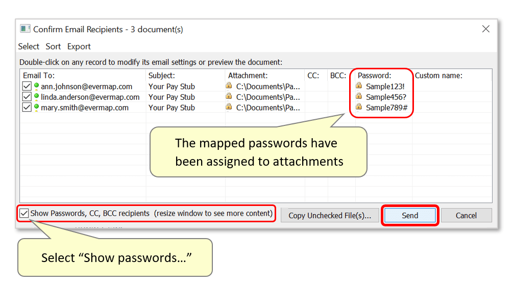 Using a Filename-to-password Mapping Table to Password-protect Emailed ...