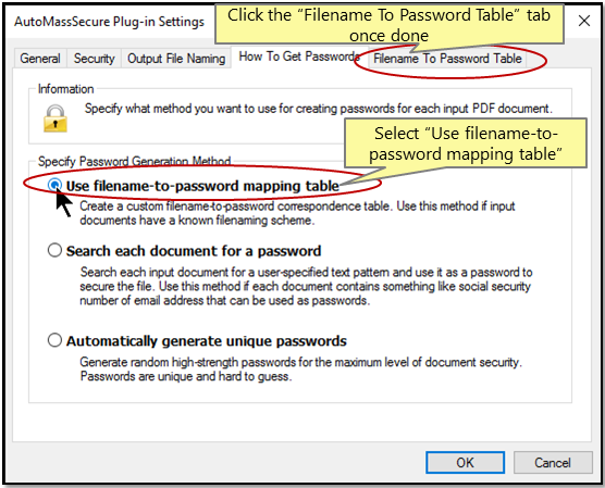 Securing PDF Files Using Filename-To-Password Mapping Table Method