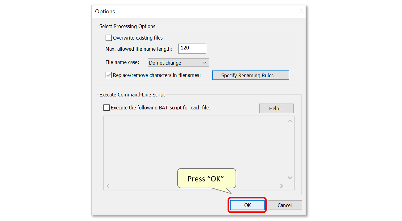 Using 'Search and Replace Rules' to Rename PDF Files