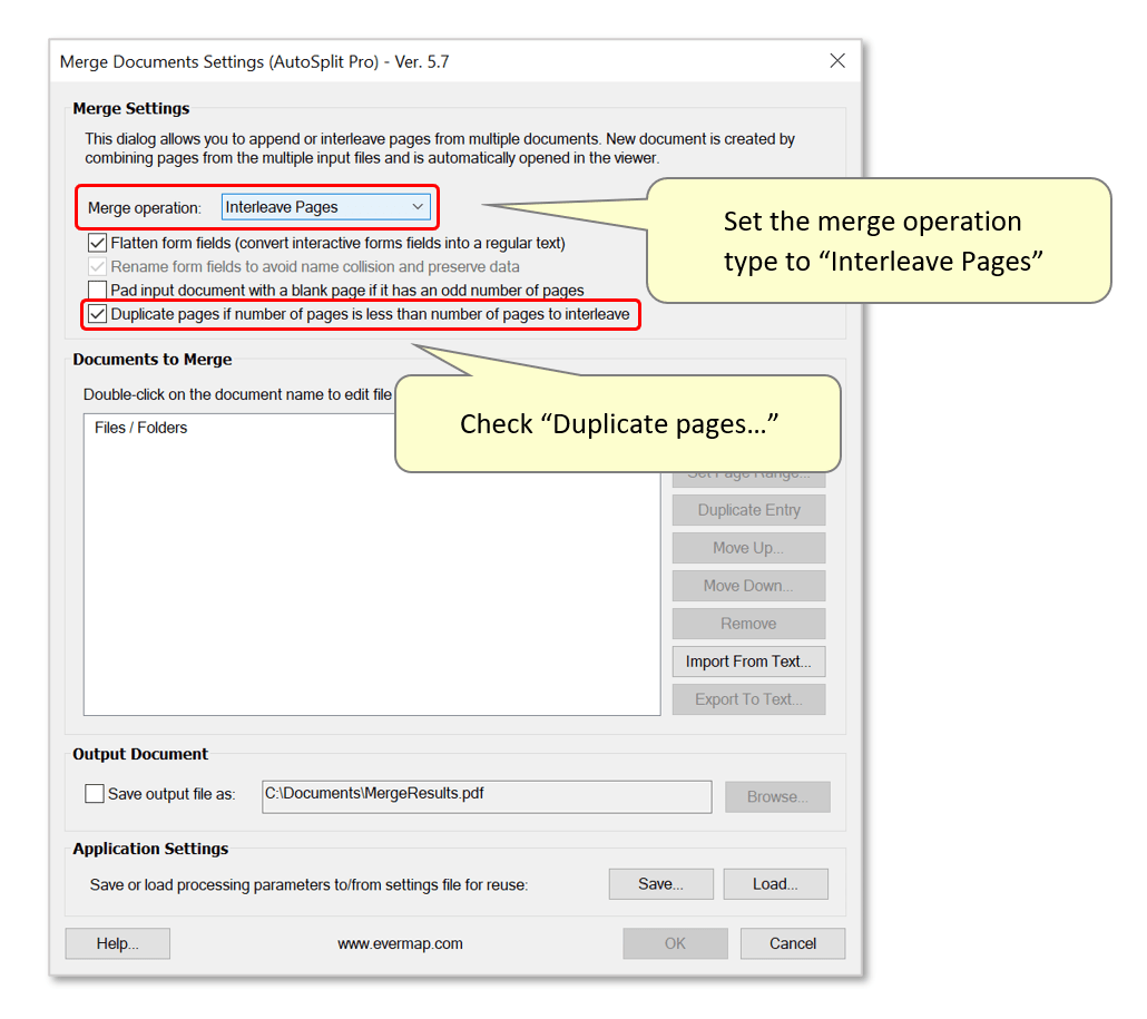 Interleaving Pages From Multiple Documents During a Document Merge